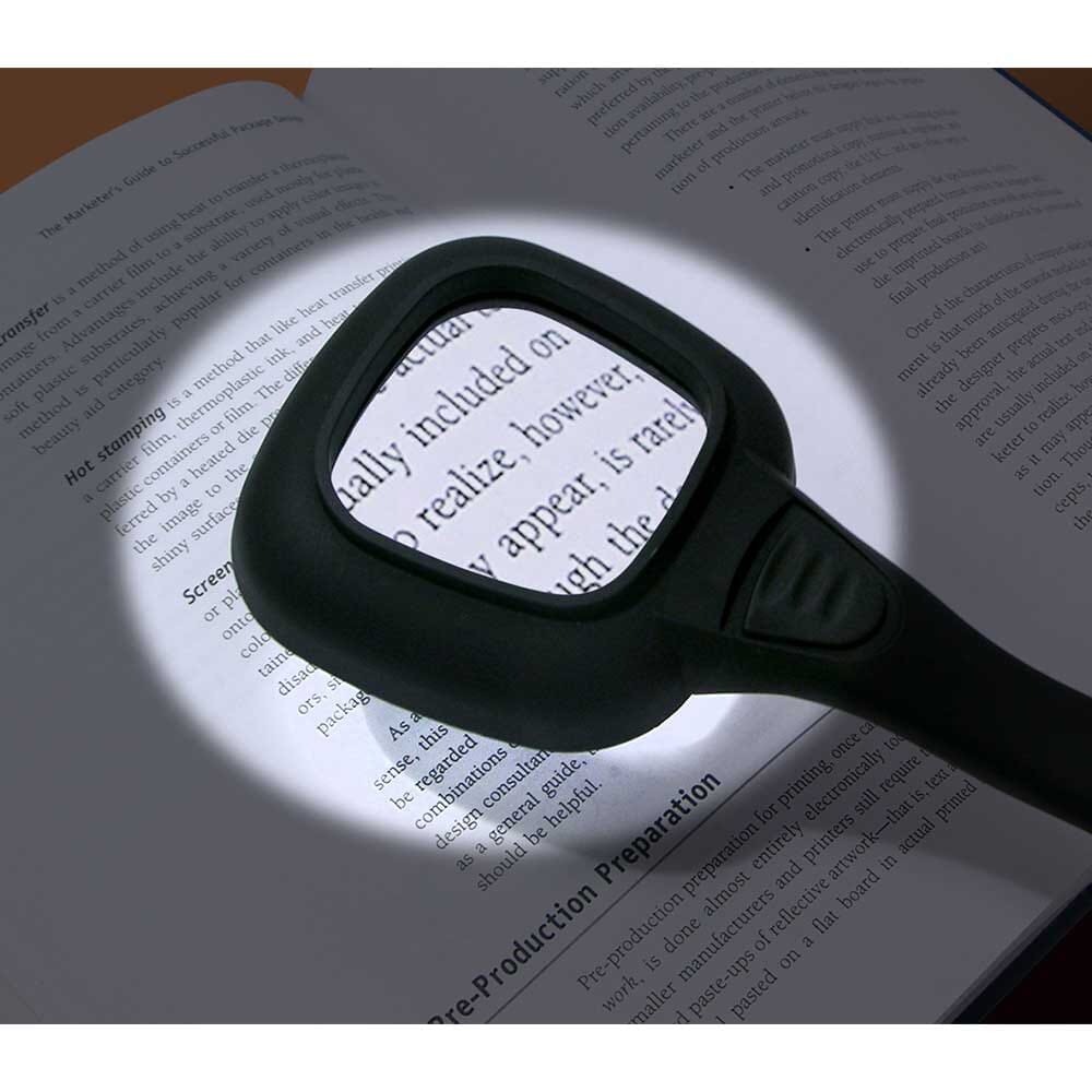 Black LED Hand Held Magnifying Glass from Essential Aids