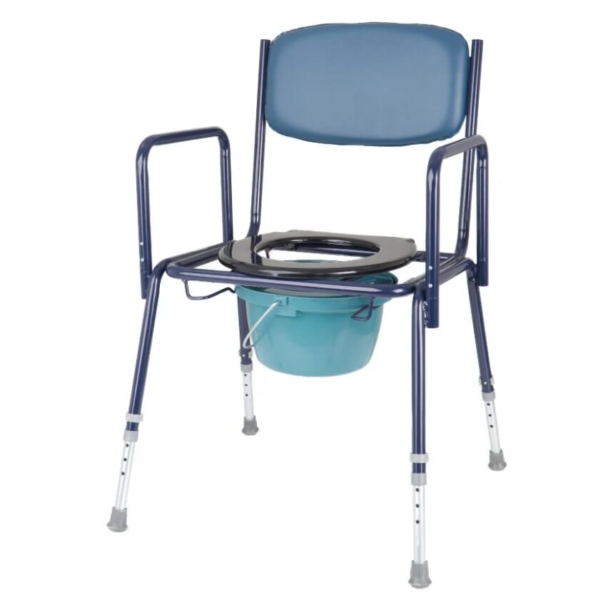 Adjustable Height Comfort Commode - With Fixed Armrests from Essential Aids