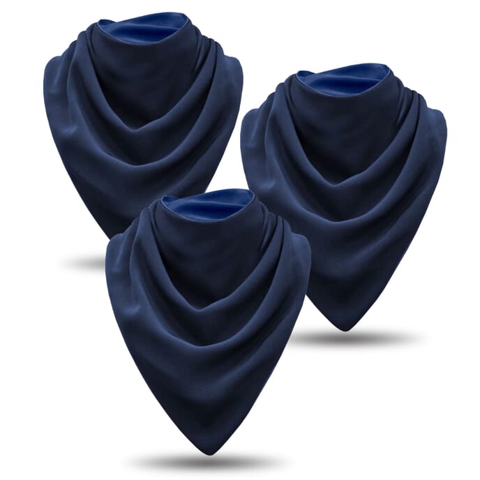 Bibetta Large Adult Neckerchief Bib - Navy - Pack of 3 from Essential Aids
