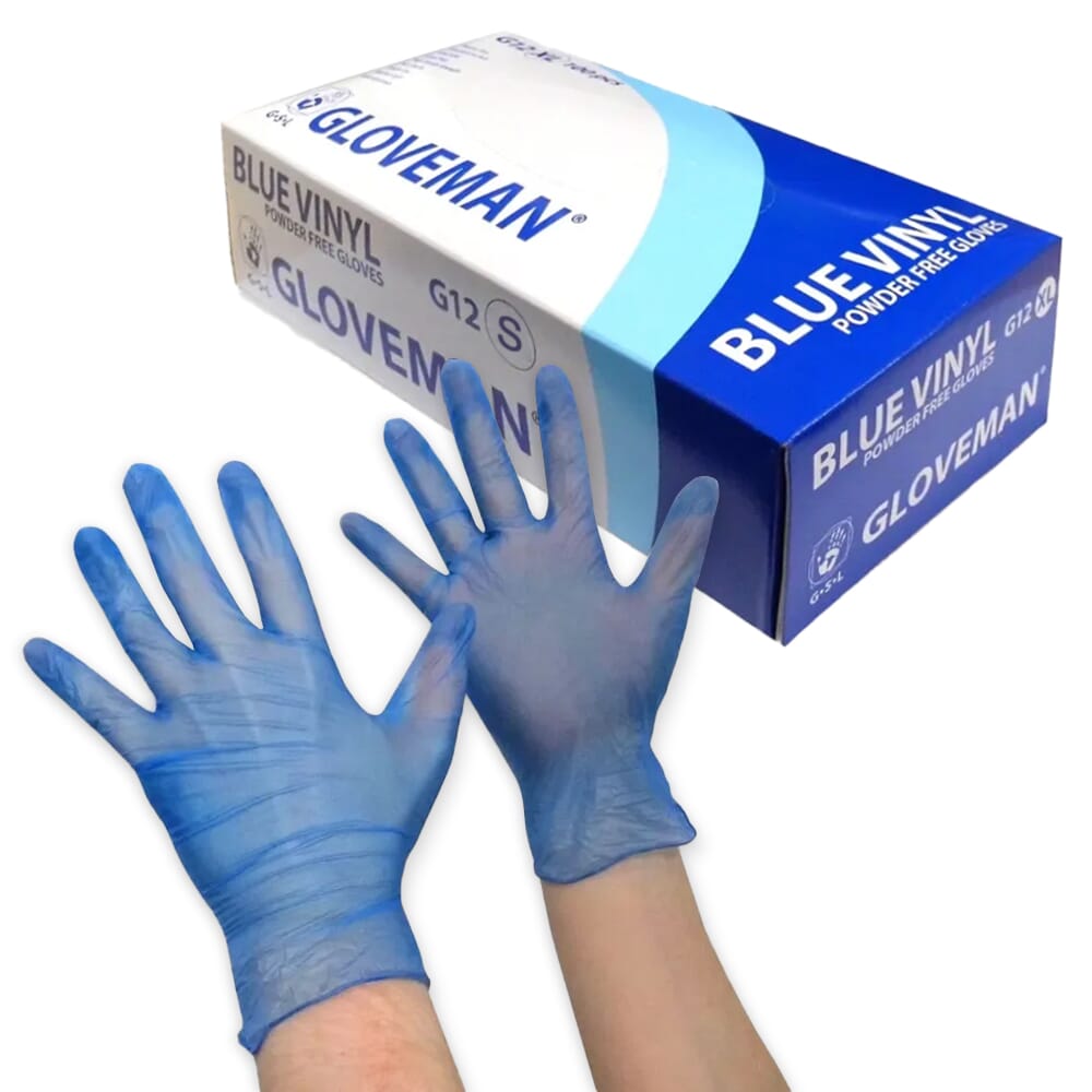 Blue Vinyl Gloves - Small - Box of 100 from Essential Aids