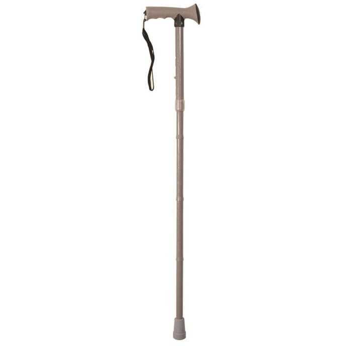 Coloured Folding Walking Stick - Grey from Essential Aids