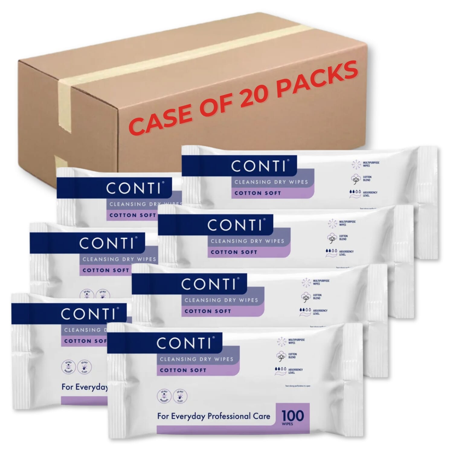 Conti Cotton Soft Heavyweight Wipes - Triple Pack - Pack of 100 Wipes ...