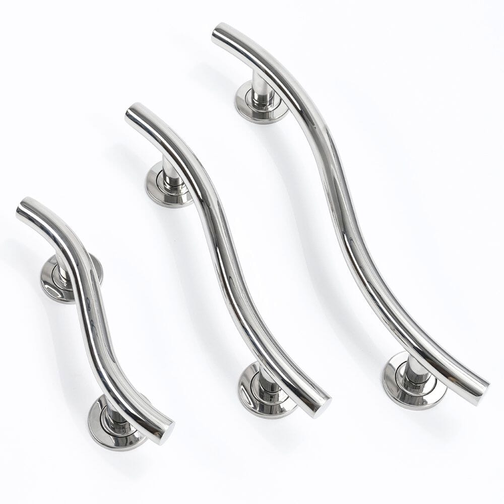 Curved Stainless Steel Grab Rail - 620mm - 350mm from Essential Aids