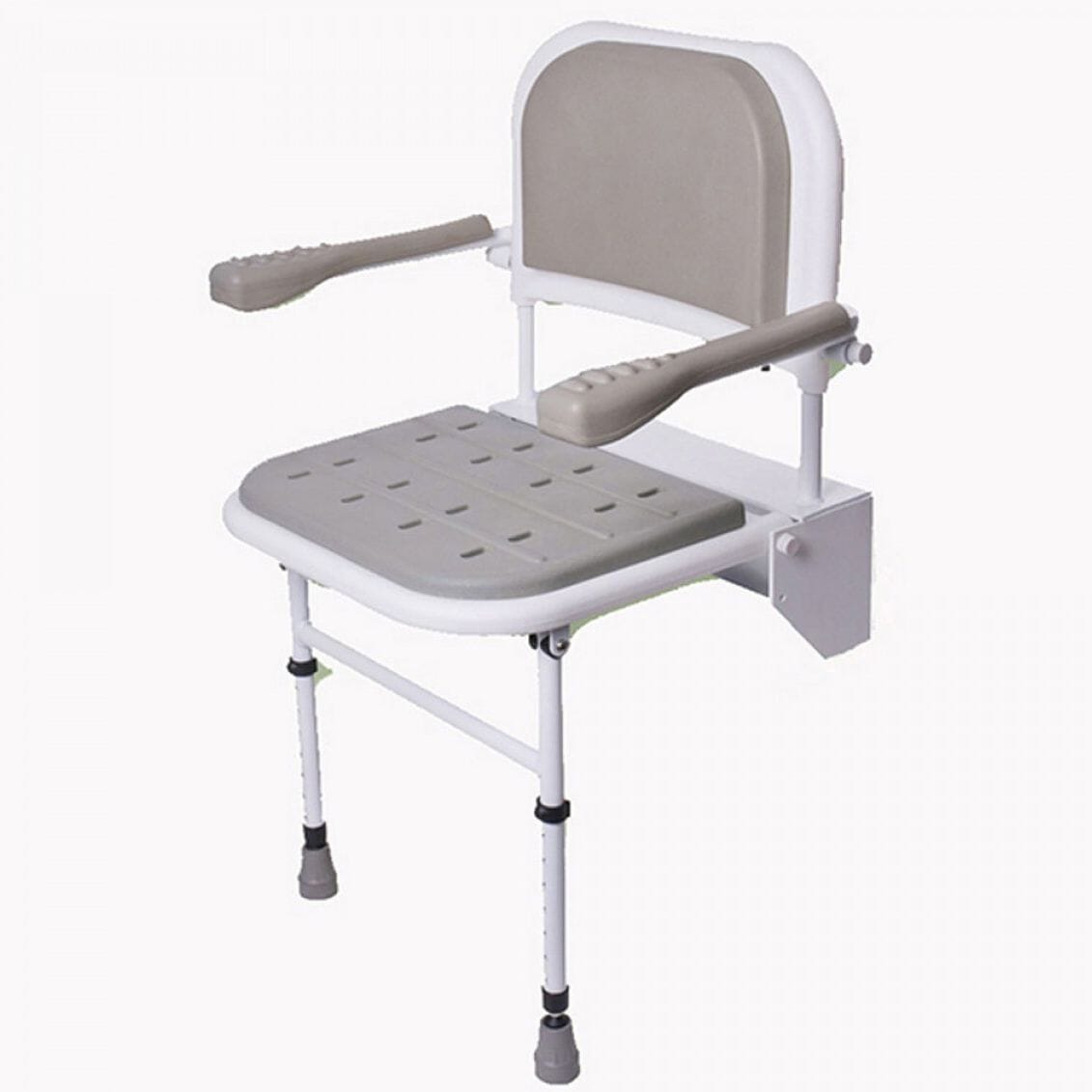 Folding Shower Seat with Legs - Padded Back, Arms & Seat from Essential ...