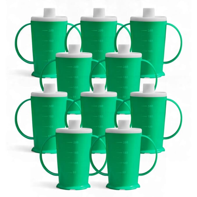 Graduated Two Handled Drinking Beaker - Green - Pack of 10 from ...