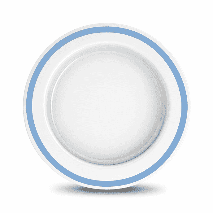 Large Plate with Sloped Base - Light Blue Rim from Essential Aids