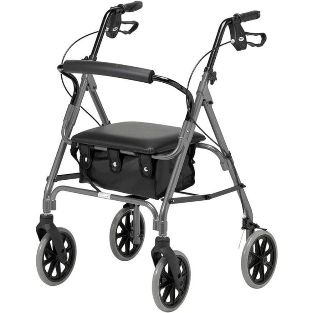 Lightweight Aluminium Framed Rollator - Blue - Silver from Essential Aids