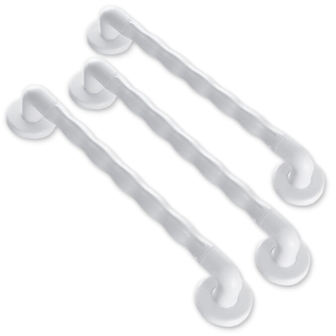 Natural Grip Plastic Grab Rail - White 45cm Pack of 3 from Essential Aids