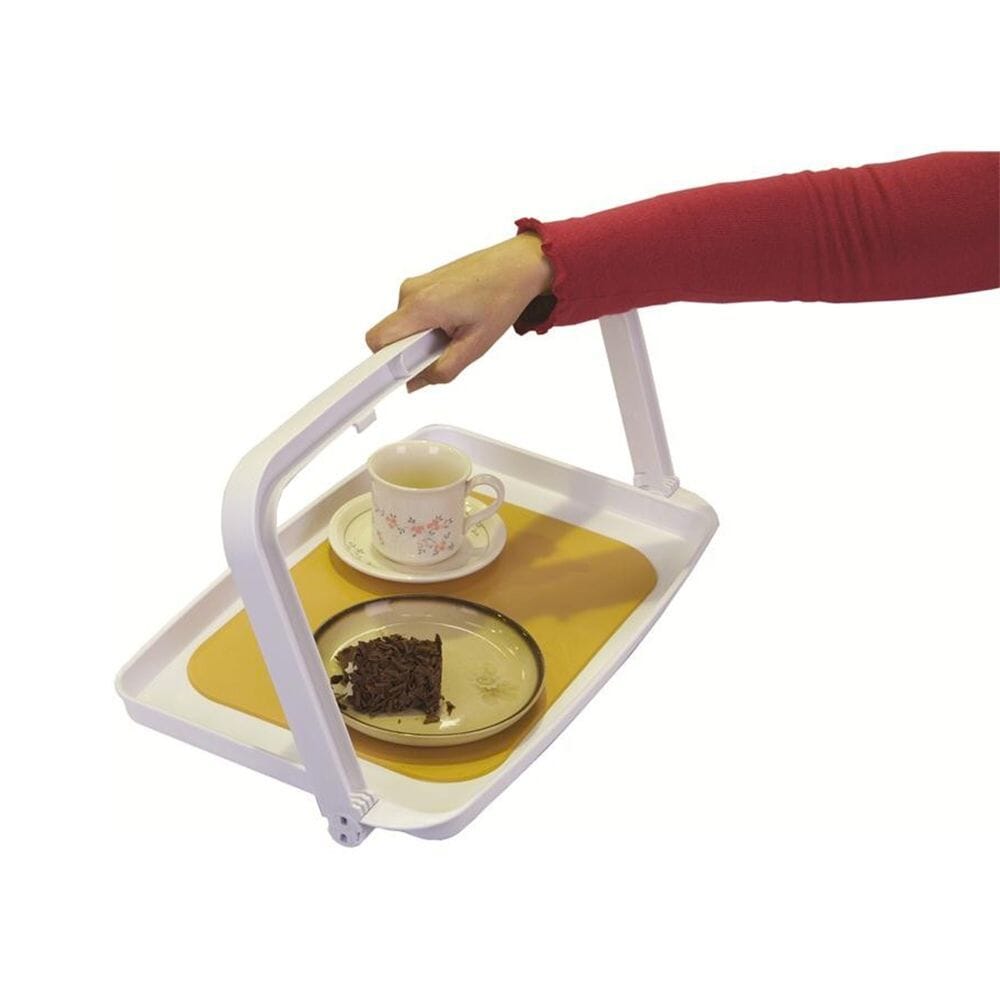 One Hand Tray With Fold Down Handle