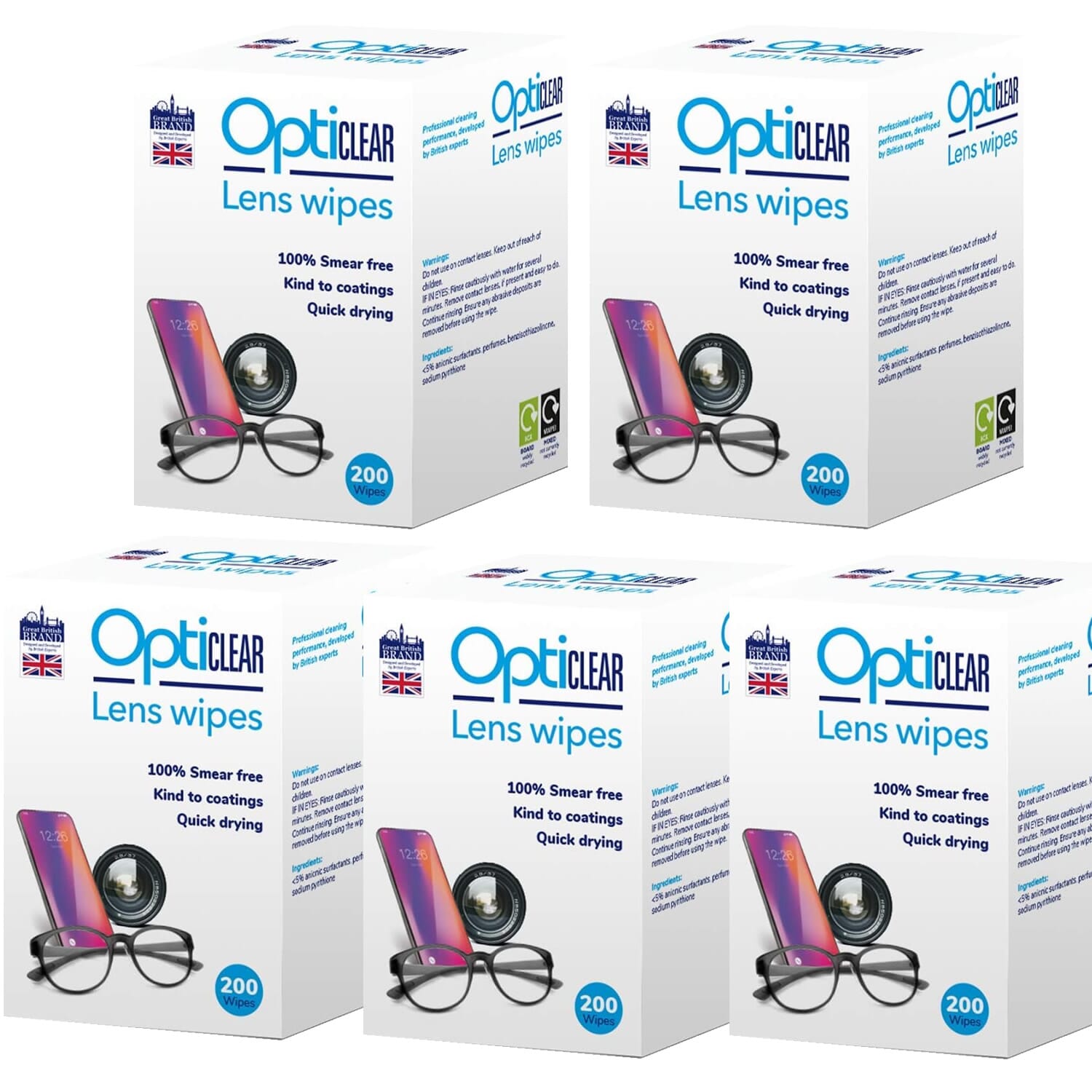 Opticlear Lens Cleaning Wipes - 1 Pack of 26 Wipes from Essential Aids