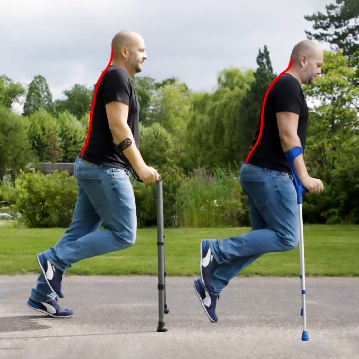 Ossenberg Comfort Grip Ganymed Crutches - Black - Left from Essential Aids