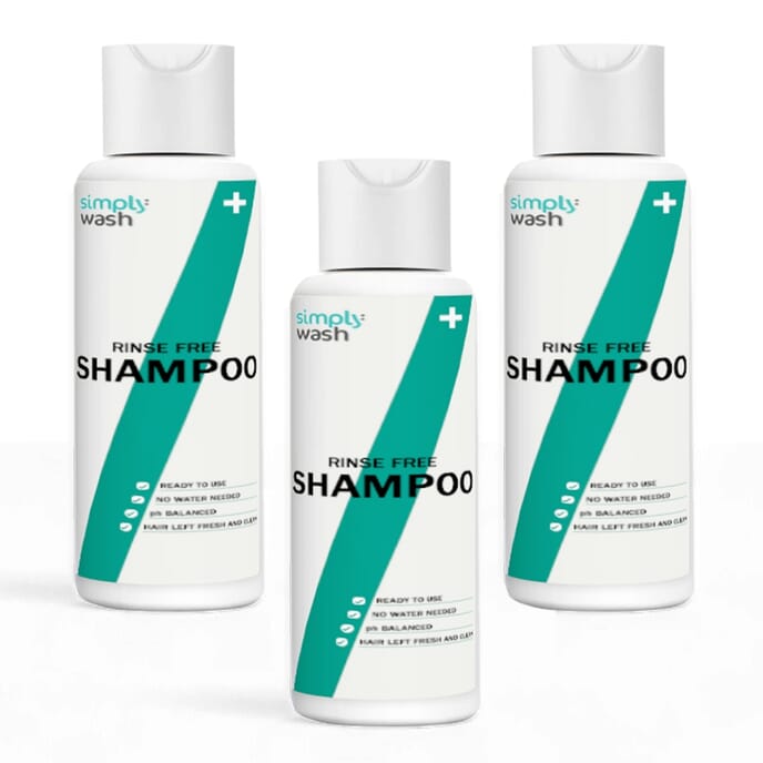 Simply Wash Rinse Free Shampoo - 65ml - Pack of 3 from Essential Aids