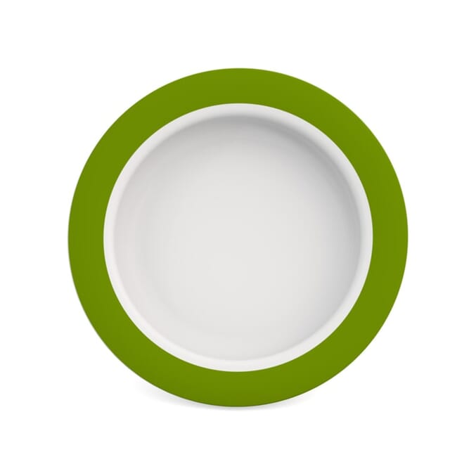 Small Plate With Sloped Base - Green Rim from Essential Aids