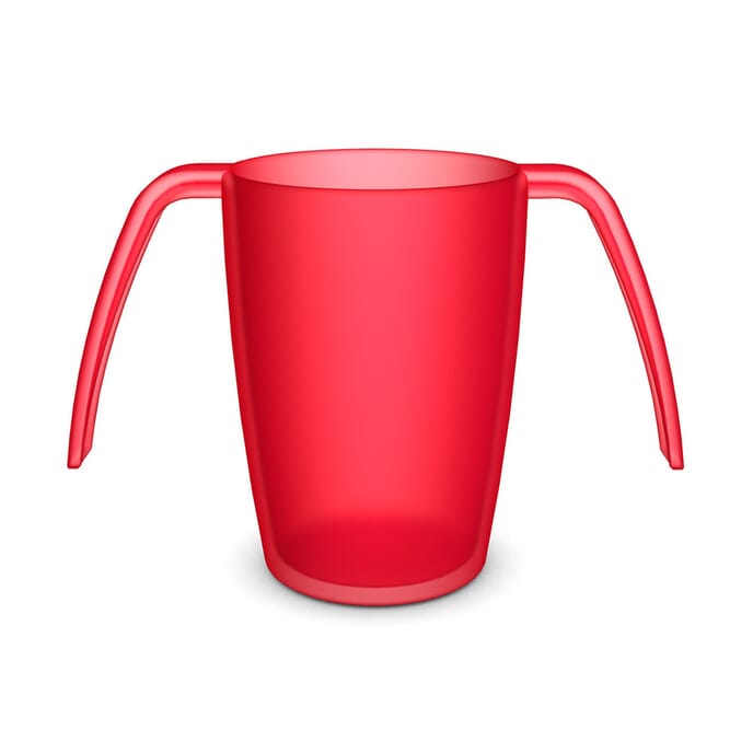 Two Handled Transparent Mug - Red from Essential Aids